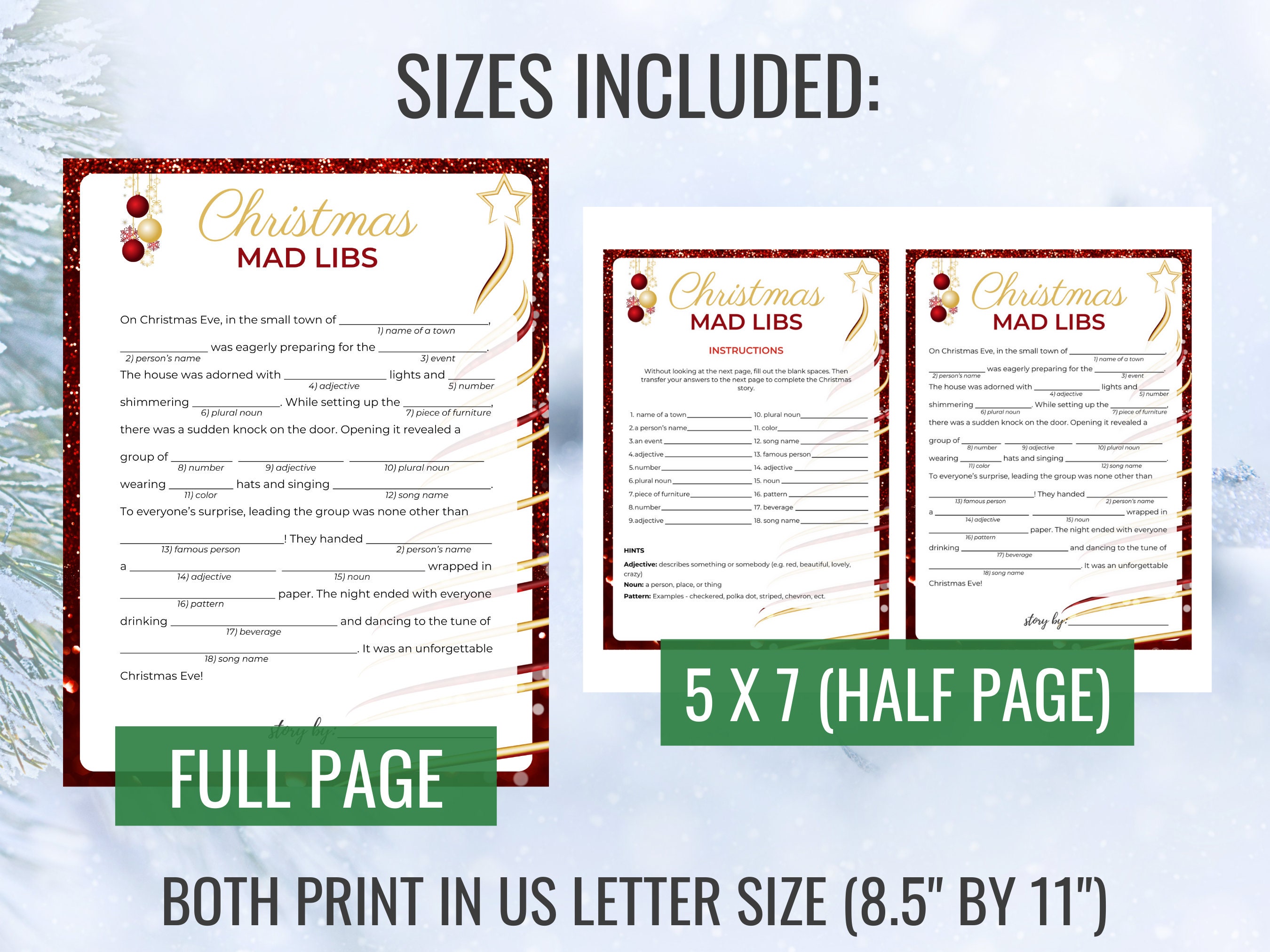 Christmas Mad Libs Game Printable Christmas Game Christmas Activity ...