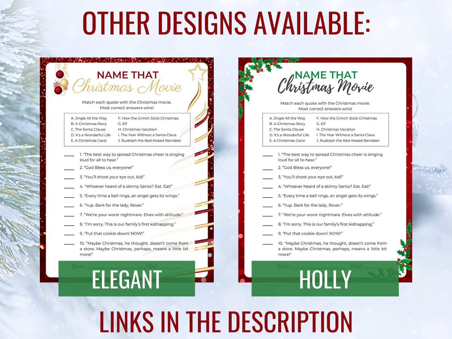 Name That Christmas Movie Game | Printable Christmas Game | Christmas ...