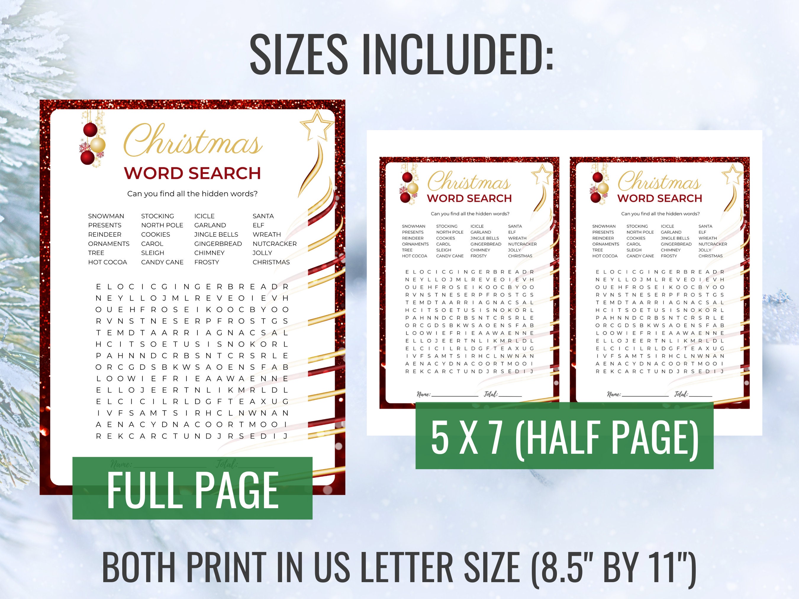 Christmas Word Search Puzzle Christmas Find A Word Christmas Holiday ...