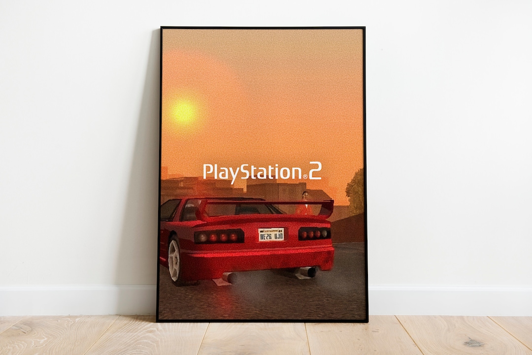 Playstation 2 GTA Vice City Poster PS2 Retro Grand Theft Auto Gaming A2 ...