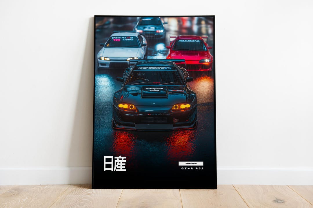 Nissan Skyline GT-R R32 Racing Poster Japanese Street Racing Poster ...