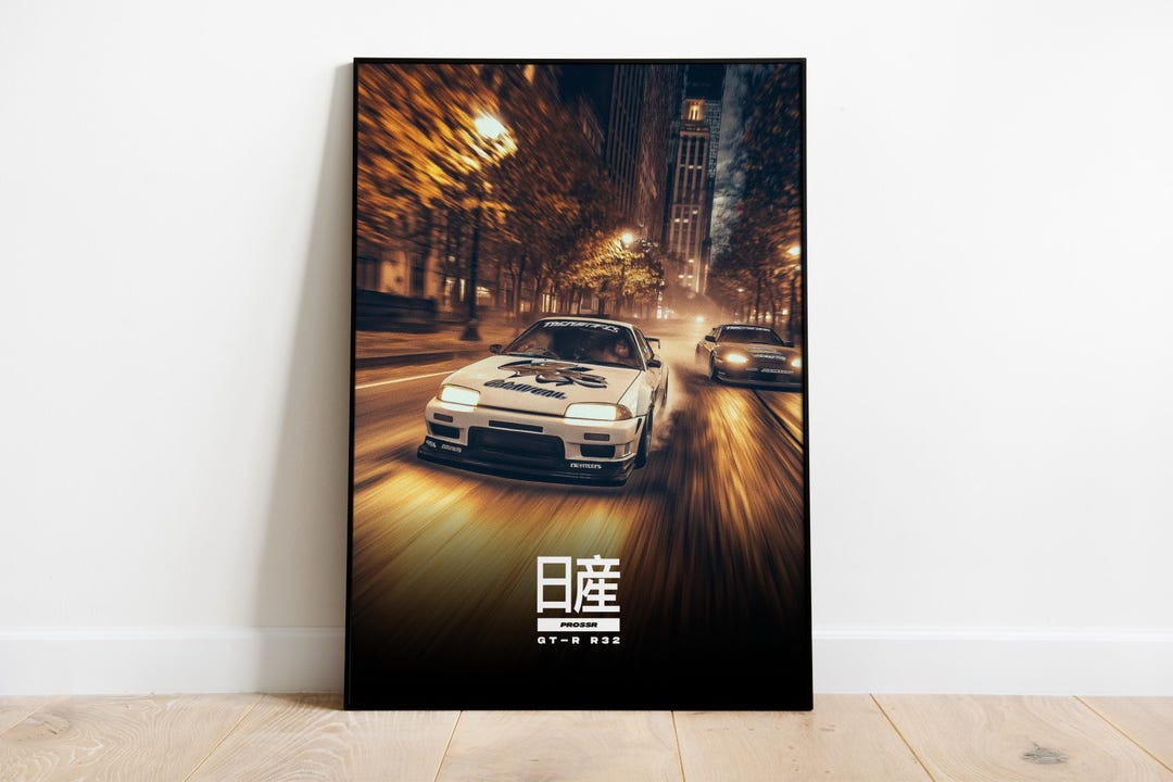 Nissan Skyline GT-R R32 NFS Style Poster Japanese Street Racing Poster ...