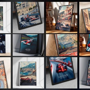 Classic F1 Riviera Poster | Monte Carlo Grid Start | A3 A2 A1 A0 ...
