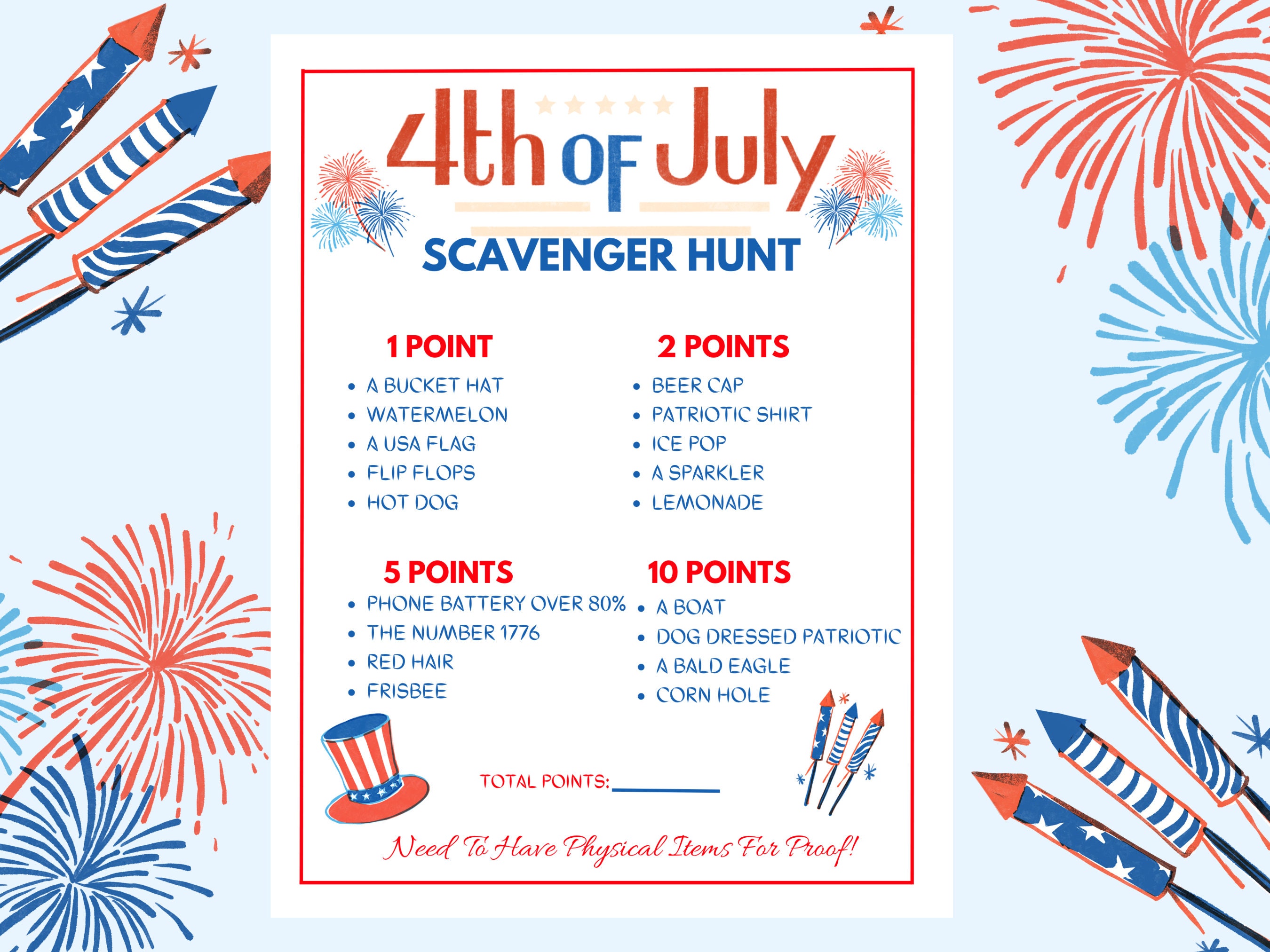4th of July Scavenger Hunt - Etsy