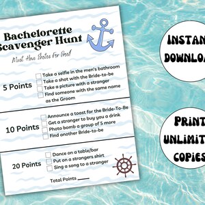 Nautical Bachelorette Scavenger Hunt - Etsy