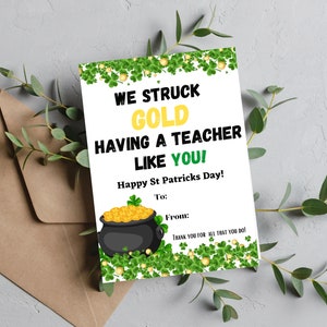 St Patricks Day Teacher Appreciation Gift, We Struck Gold Having a ...