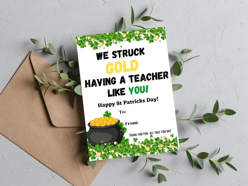 St Patricks Day Teacher Appreciation Gift, We Struck Gold Having a ...