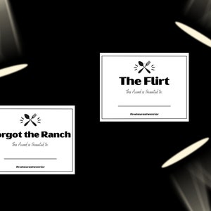 Funny Server Awards , Restaurant Staff Awards, the Service Industry - Etsy