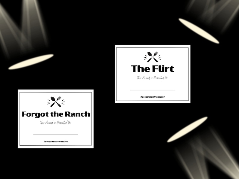 Funny Server Awards , Restaurant Staff Awards, the Service Industry - Etsy
