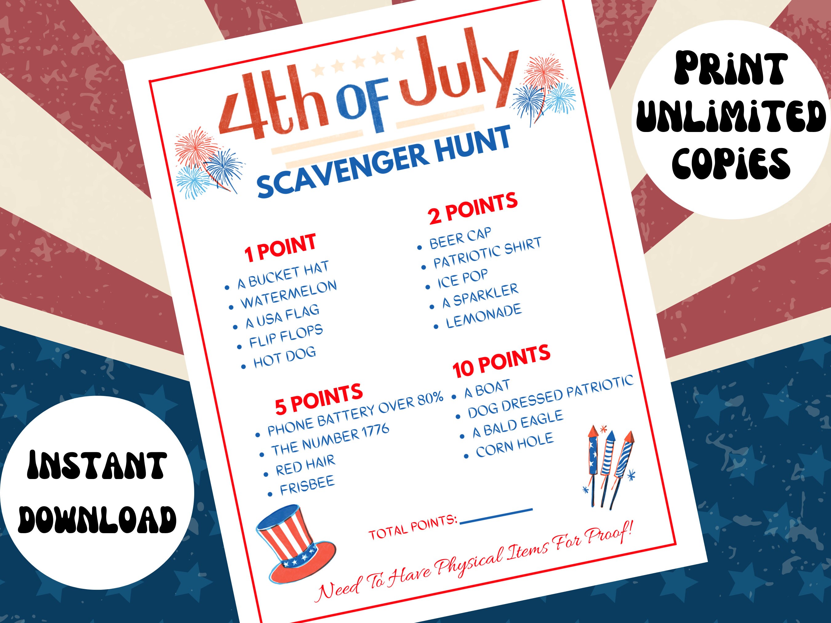 4th of July Scavenger Hunt - Etsy