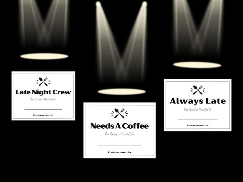 Funny Server Awards , Restaurant Staff Awards, the Service Industry - Etsy
