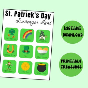 St. Patrick's Day Scavenger Hunt for Little Kids, St. Patricks Day ...