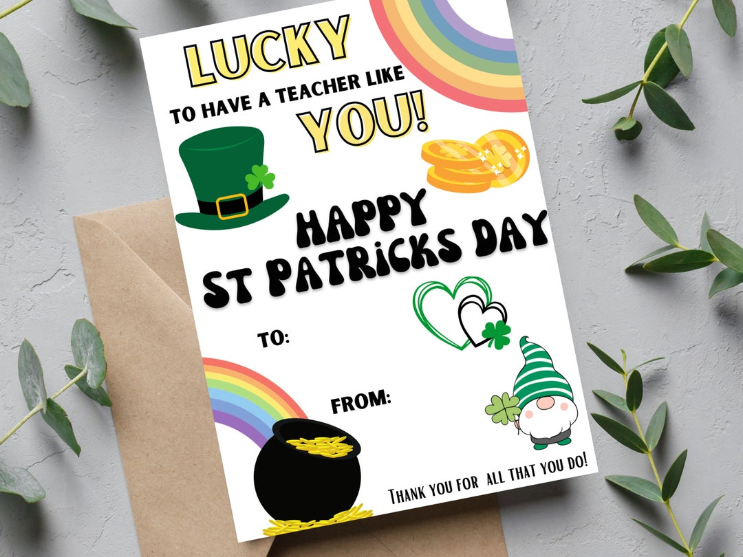 St Patricks Day Teacher Appreciation Gift, Lucky to Have a TEACHER Like ...