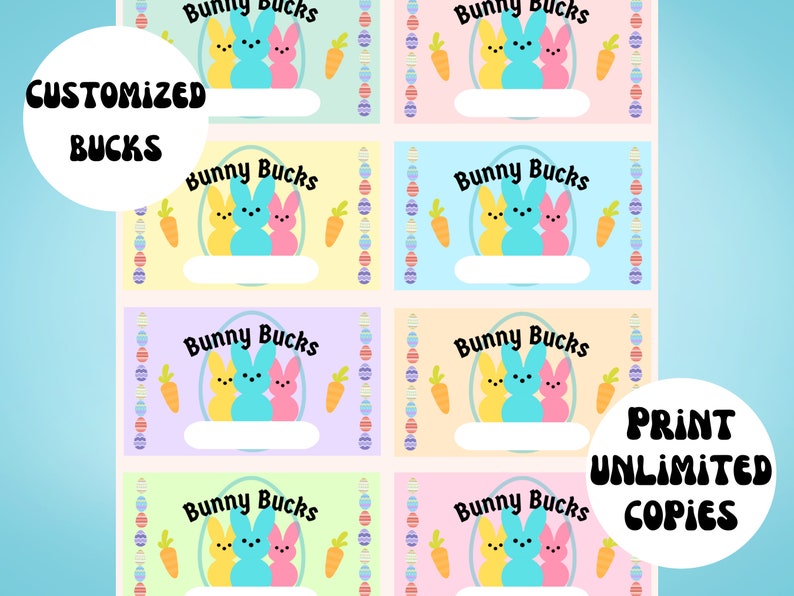 Easter Egg Fillers, Easter Bunny Bucks, Easter Games for Kids ...