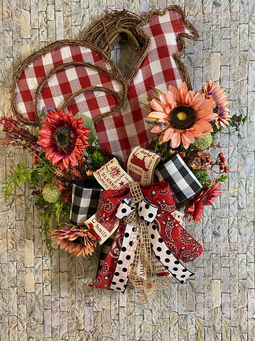 Grapevine Rooster Wreath - Etsy
