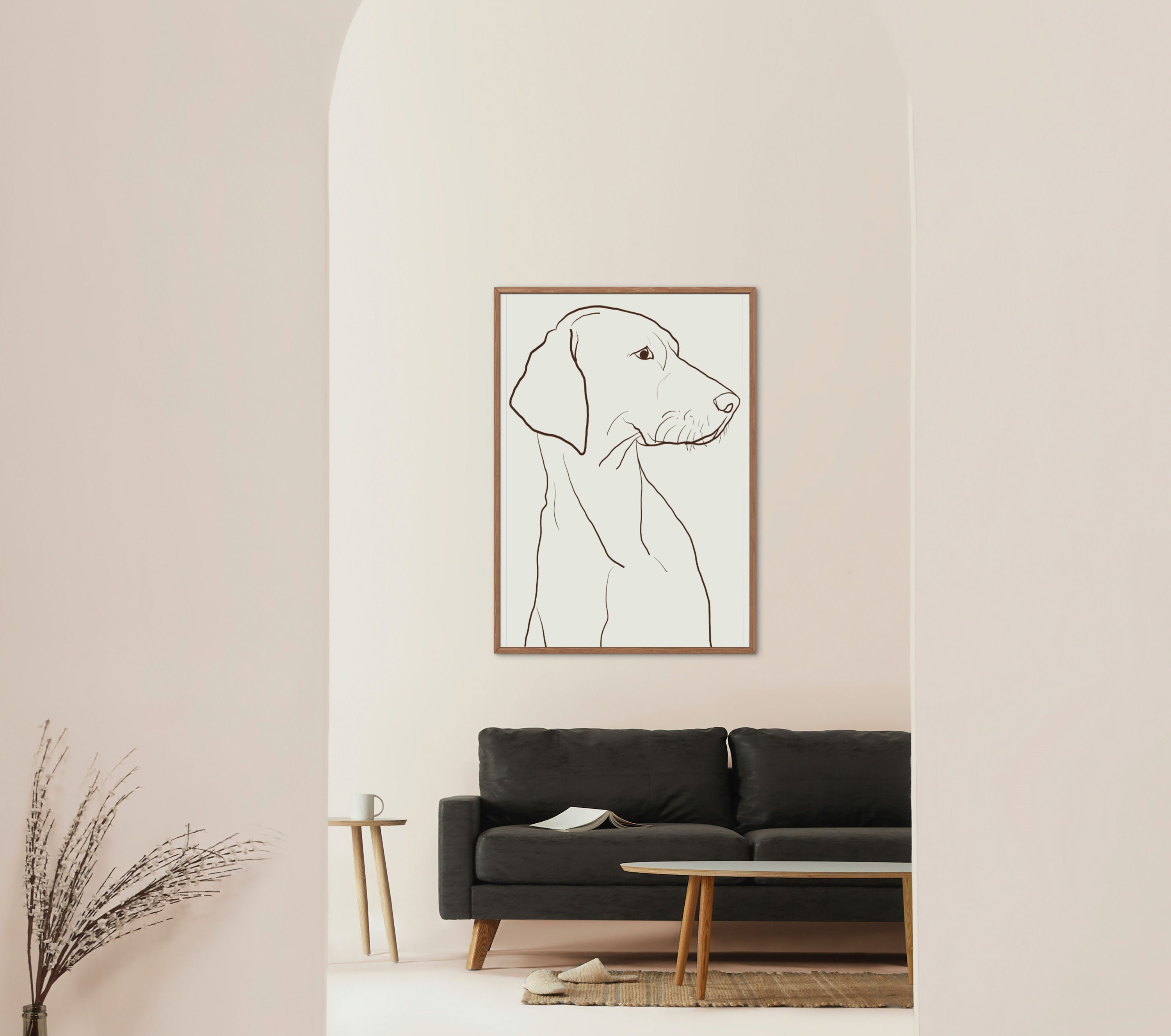 Vizsla Line Art, Minimalist Dog Profil Drawing, Vizsla Print, Vizsla ...