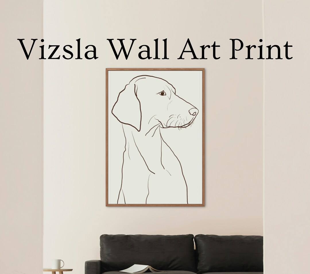 Vizsla Line Art, Minimalist Dog Profil Drawing, Vizsla Print, Vizsla ...