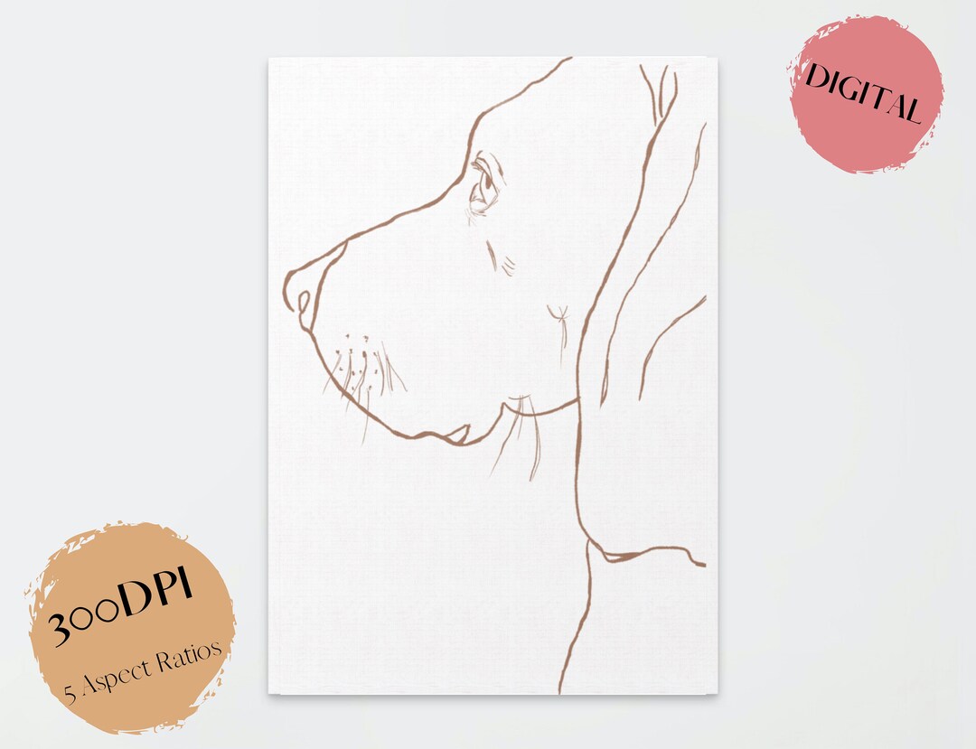 Vizsla Line Art, Vizsla Wall Art, Vizsla Prints, Vizsla Minimalist Line ...