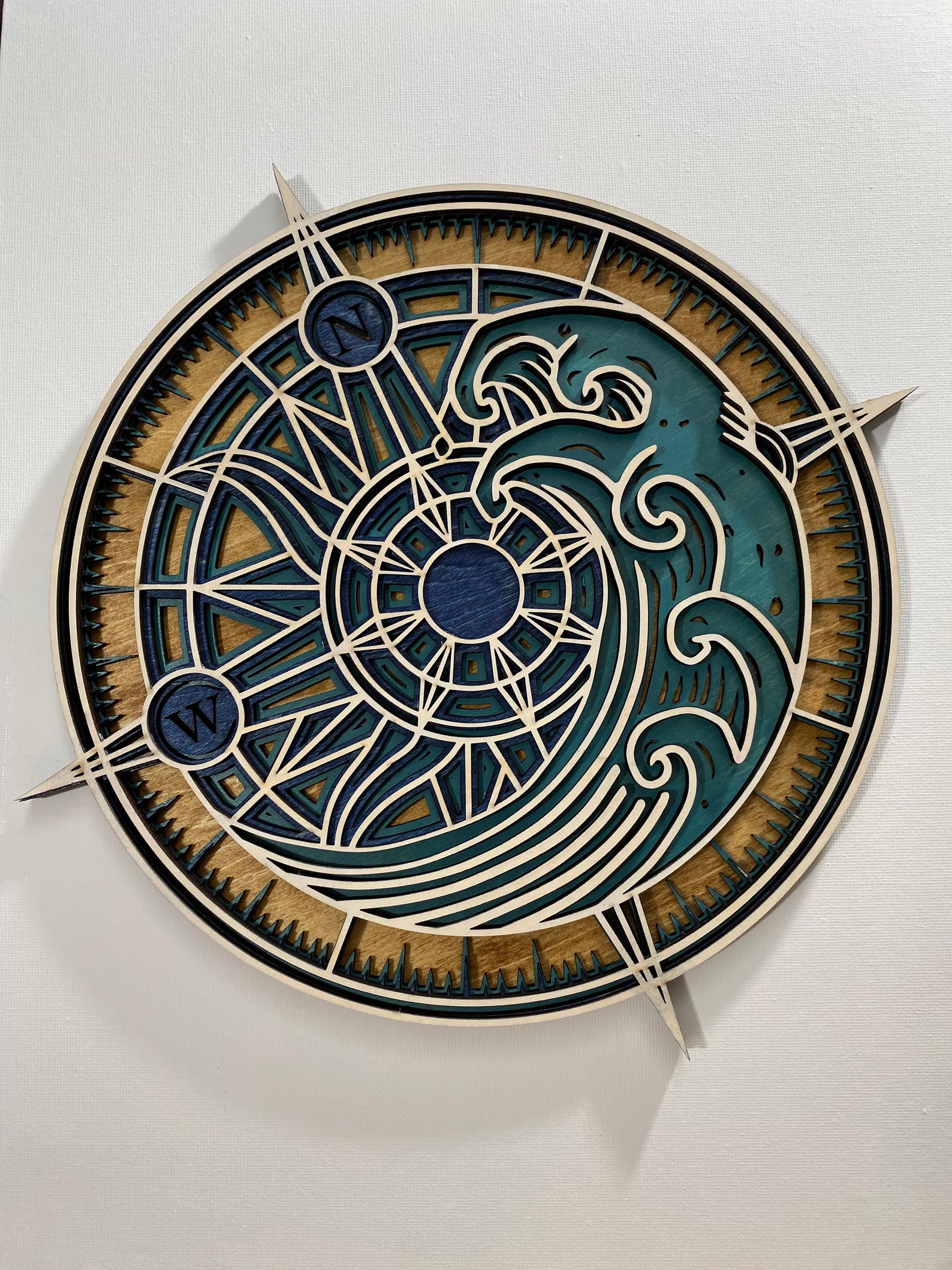 Wood Compass Sign | Laser Cut | Nautical Decor | Handmade - Etsy