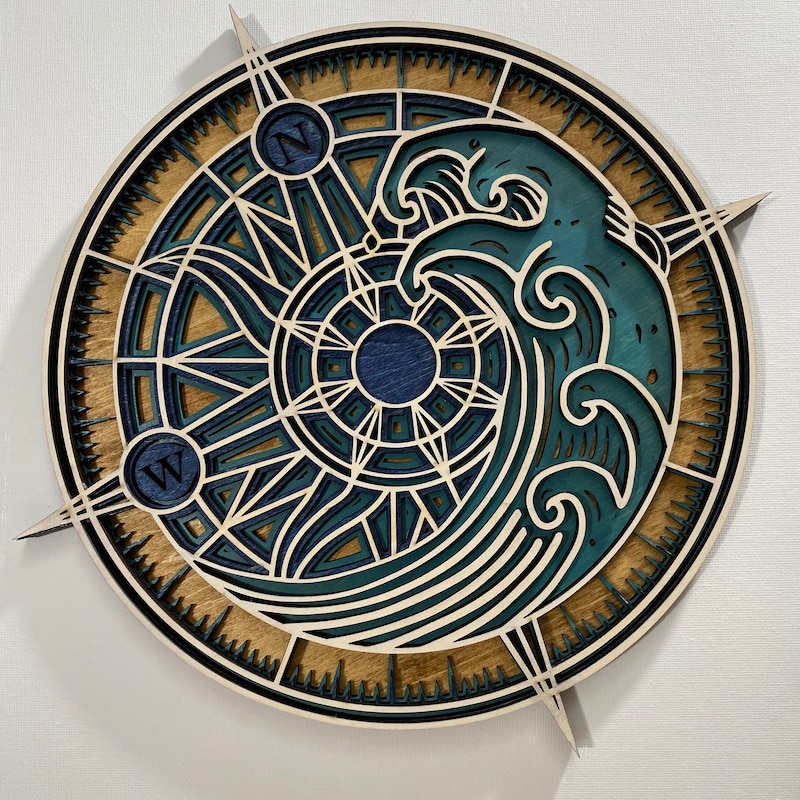 Wooden Compass Wall Art - Etsy