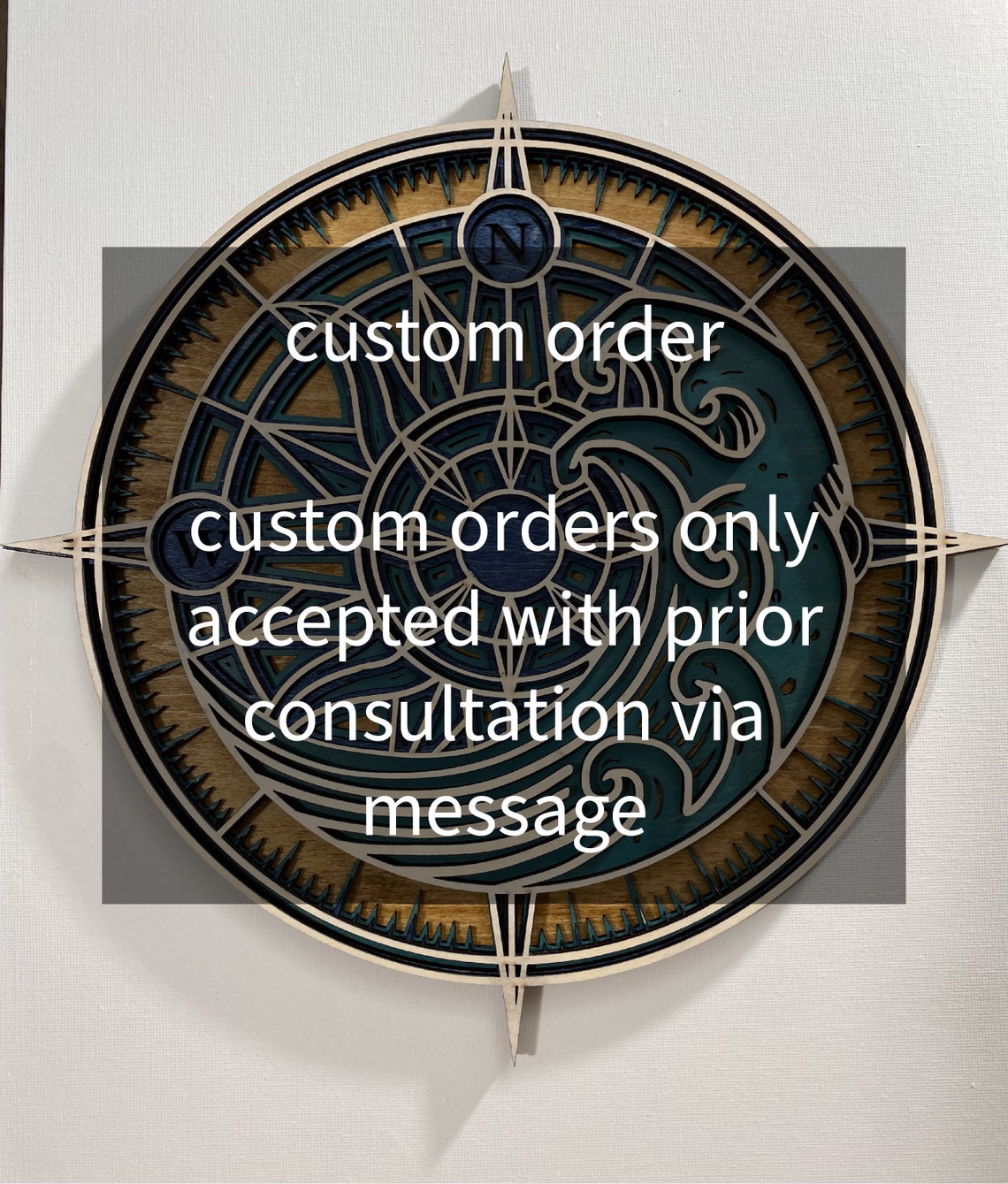 Wood Compass Sign | Laser Cut | Nautical Decor | Handmade - Etsy