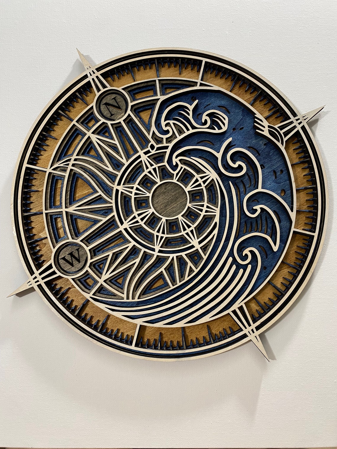 Wood Compass Sign | Laser Cut | Nautical Decor | Handmade - Etsy