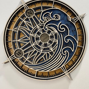 Wood Compass Sign | Laser Cut | Nautical Decor | Handmade - Etsy