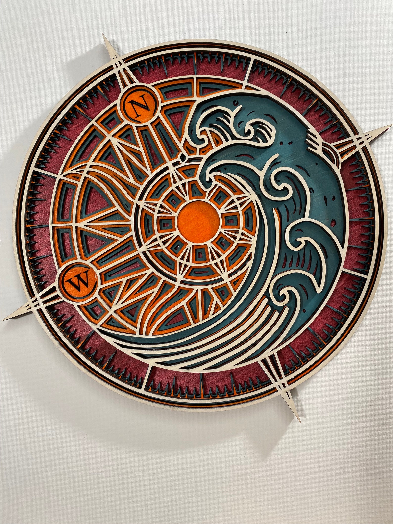 Wood Compass Sign | Laser Cut | Nautical Decor | Handmade - Etsy