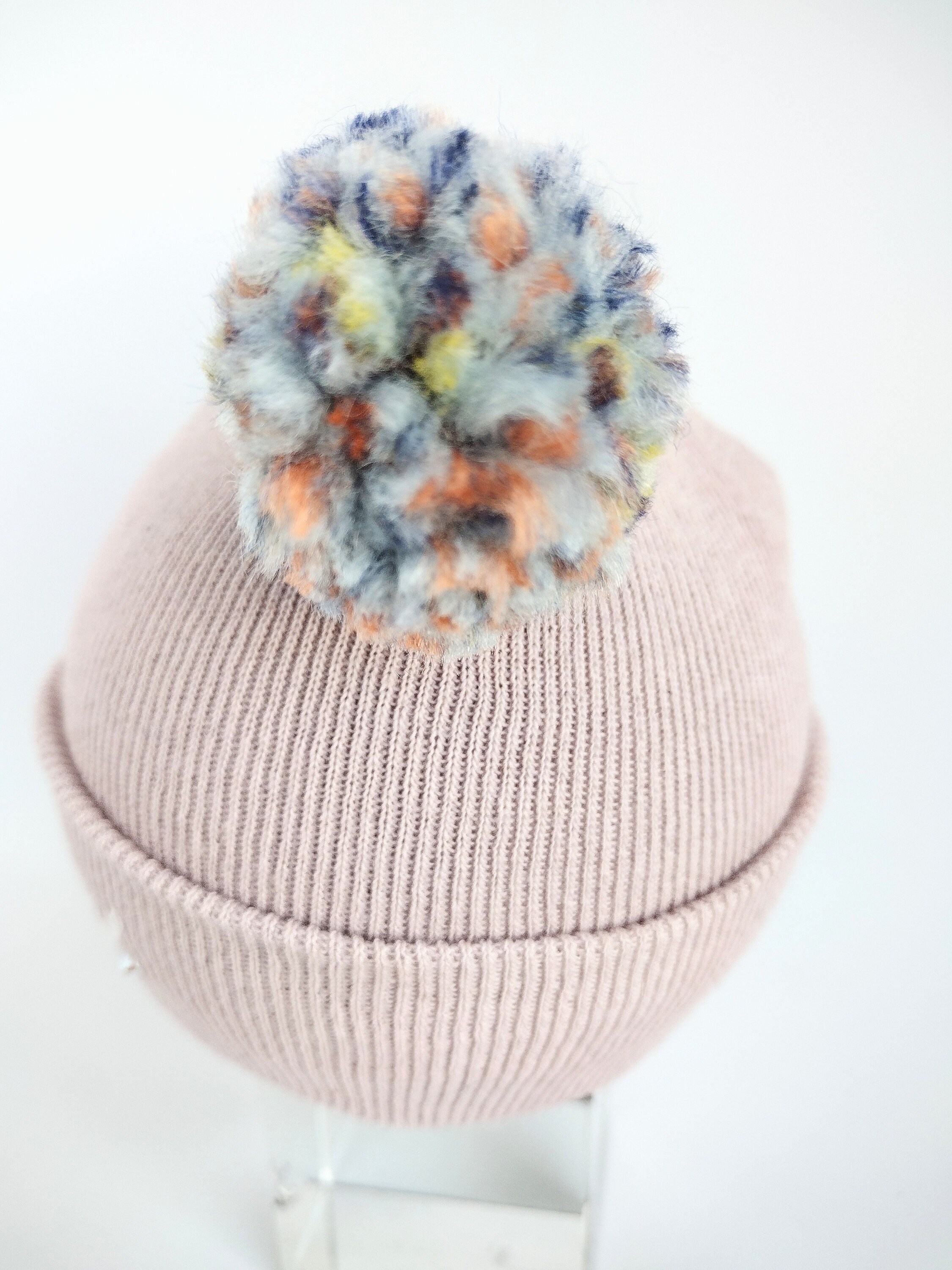 NEWBORN Blessed Lavendar Double Pompom Beanie With Rhinestones - Etsy