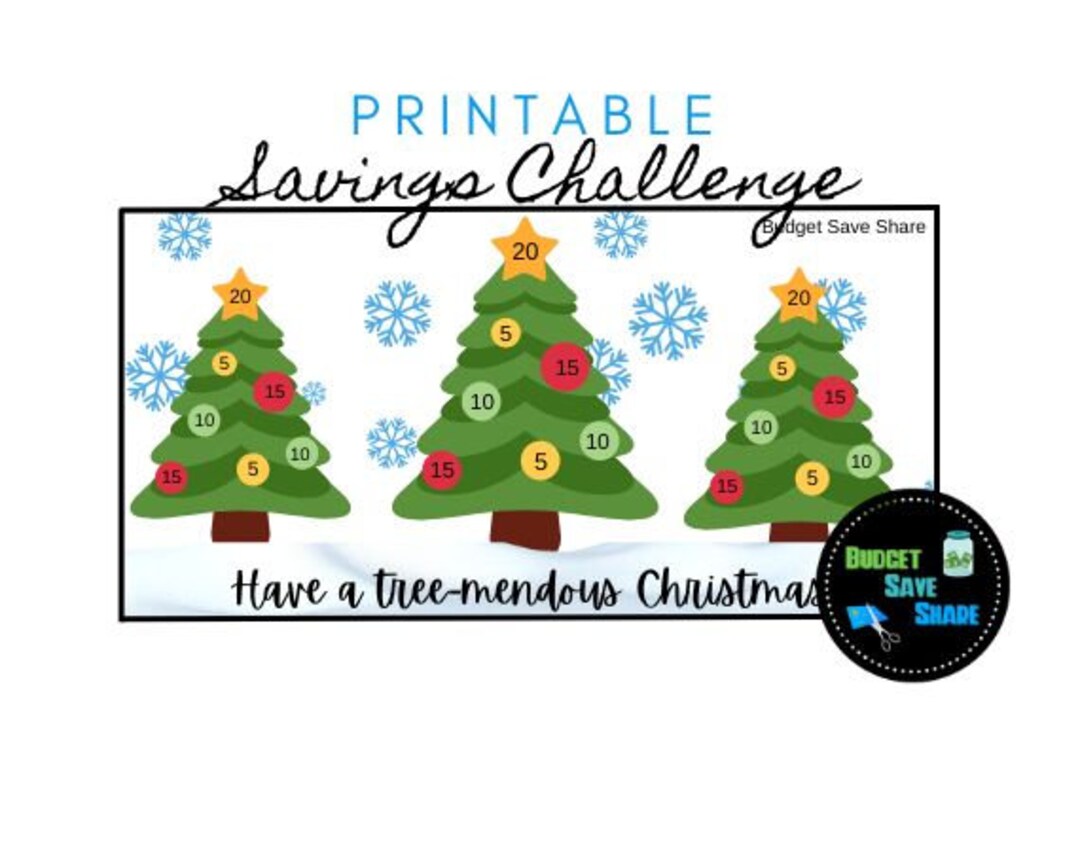 Have a Tree-mendous Christmas Christmas Savings Printable PDF A6 Cash ...