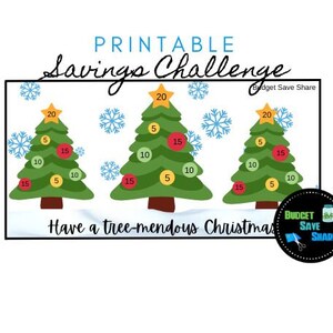 Have a Tree-mendous Christmas Christmas Savings Printable PDF A6 Cash ...
