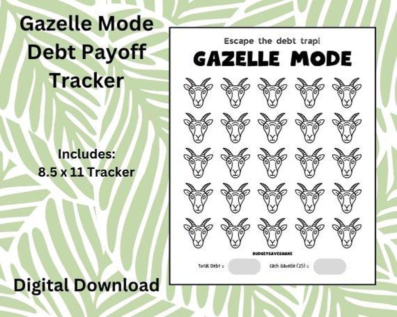 Gazelle Mode | Debt Payoff Tracker | Digital Download - Etsy