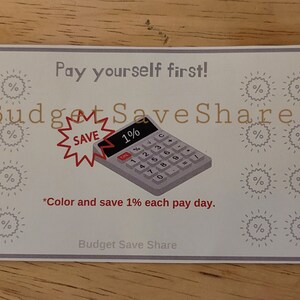 1% Percent Savings Challenge Printable PDF A6 Cash Envelope Insert ...