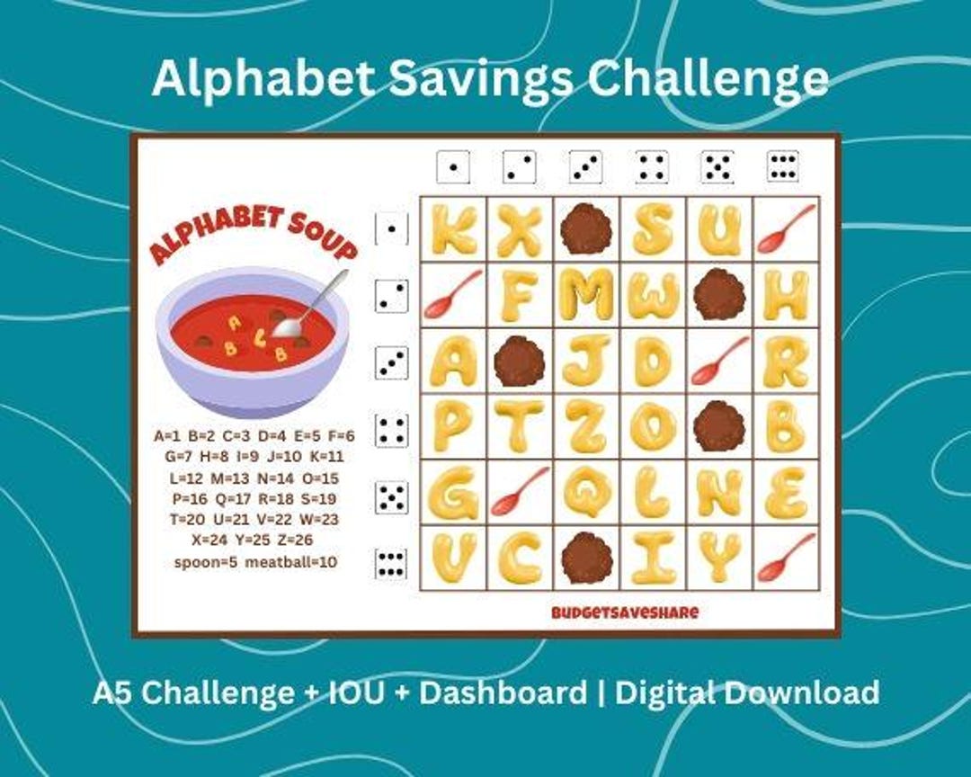 Alphabet Savings Challenge | Digital Download - Etsy