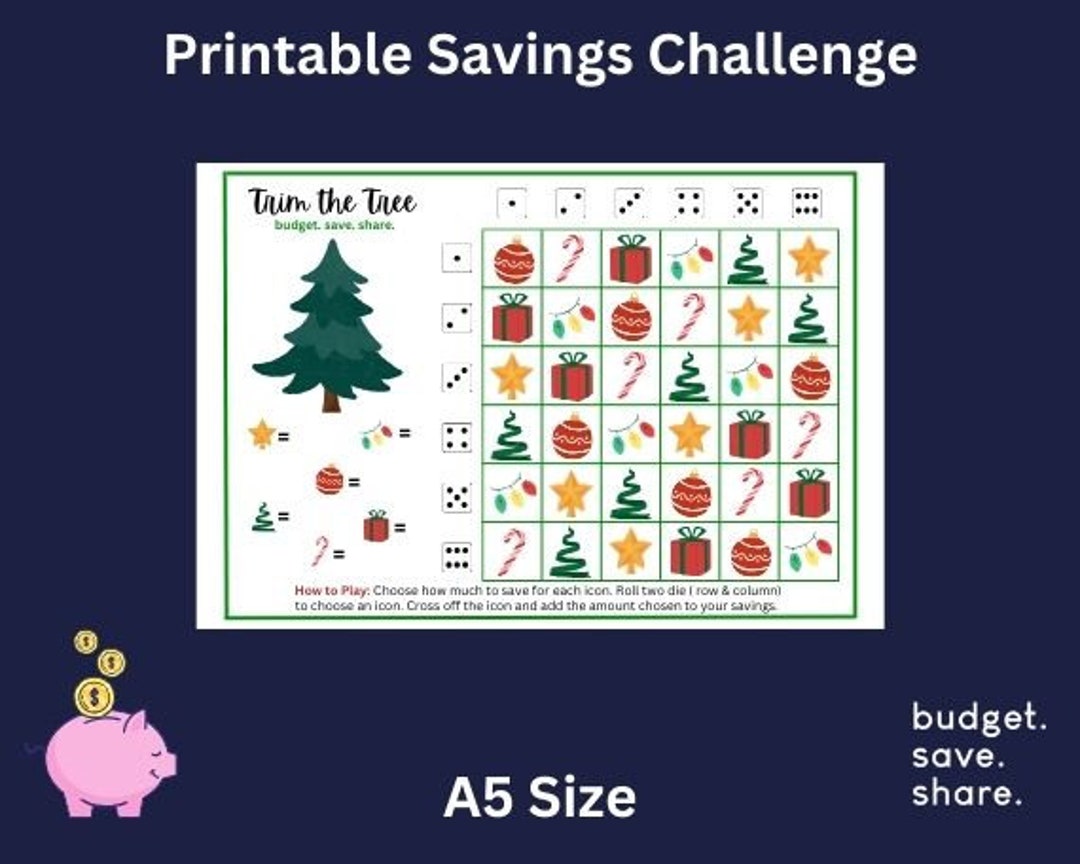 Trim the Tree Savings Game Printable PDF A5 Size - Etsy