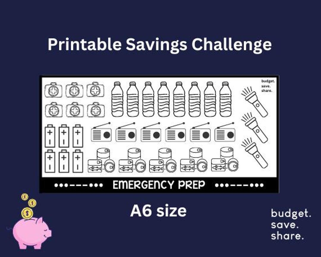 Emergency Prep | SOS| Printable PDF | A6 Cash Envelope Insert | Color ...