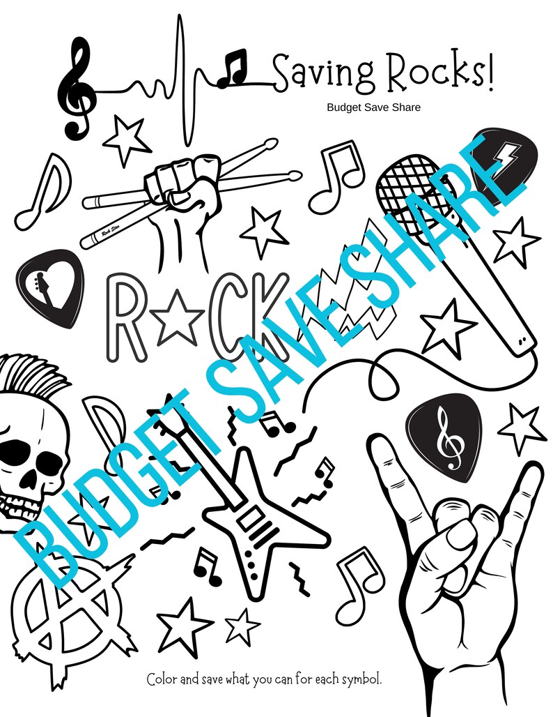 Saving Rocks Savings Challenge Printable PDF Color and Save Sinking ...