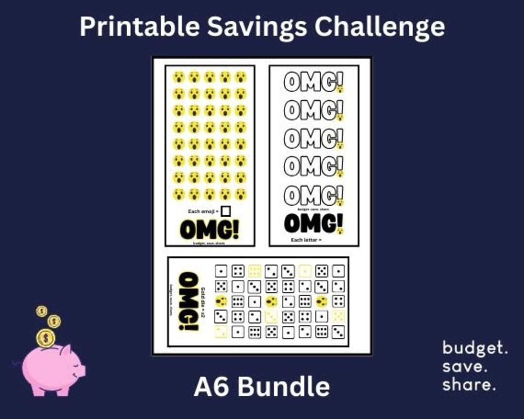 OMG Mini Savings Bundle Printable PDF A6 Cash Envelope Insert - Etsy
