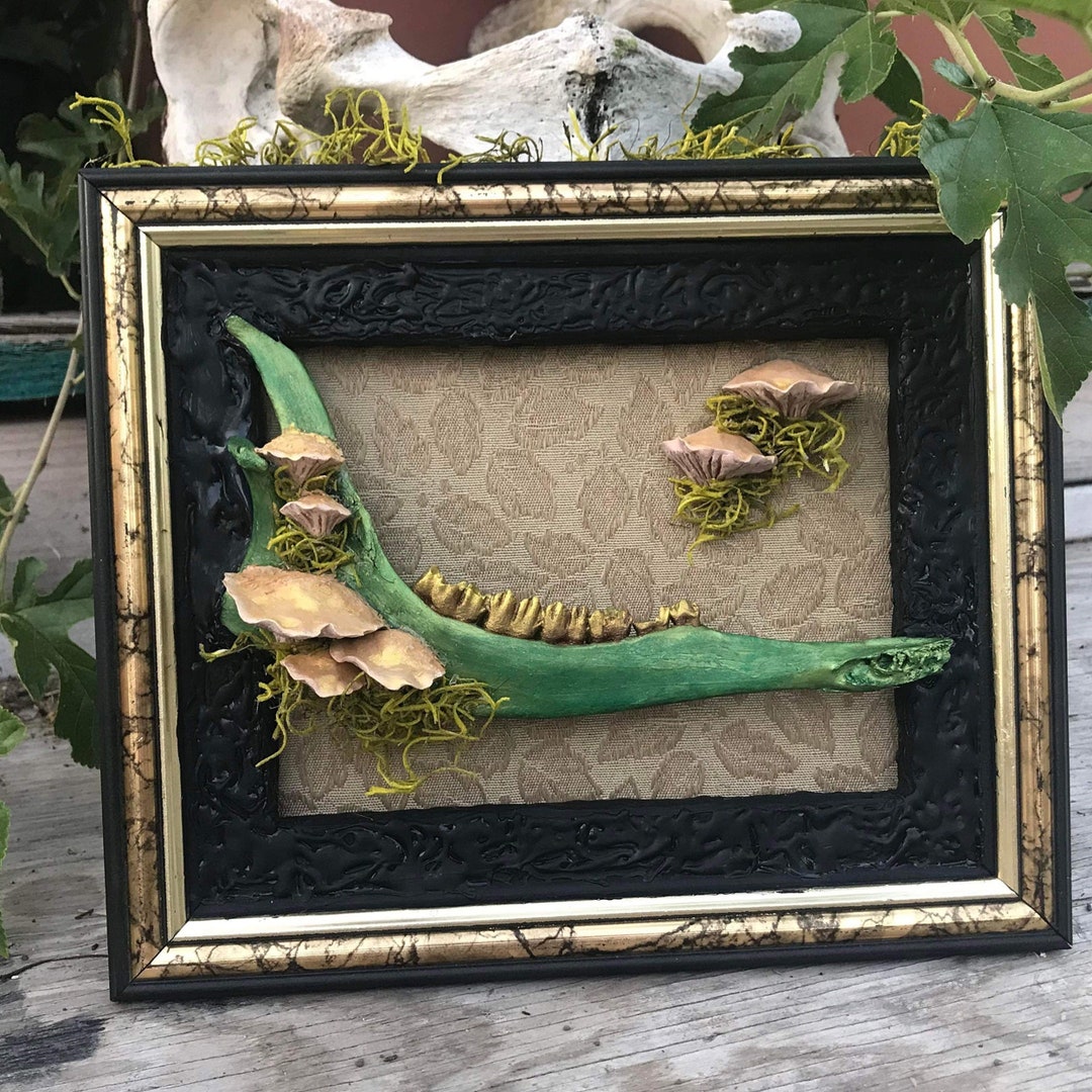 Cow Jaw Bone Art Painted Bone Art Polymer Clay - Etsy