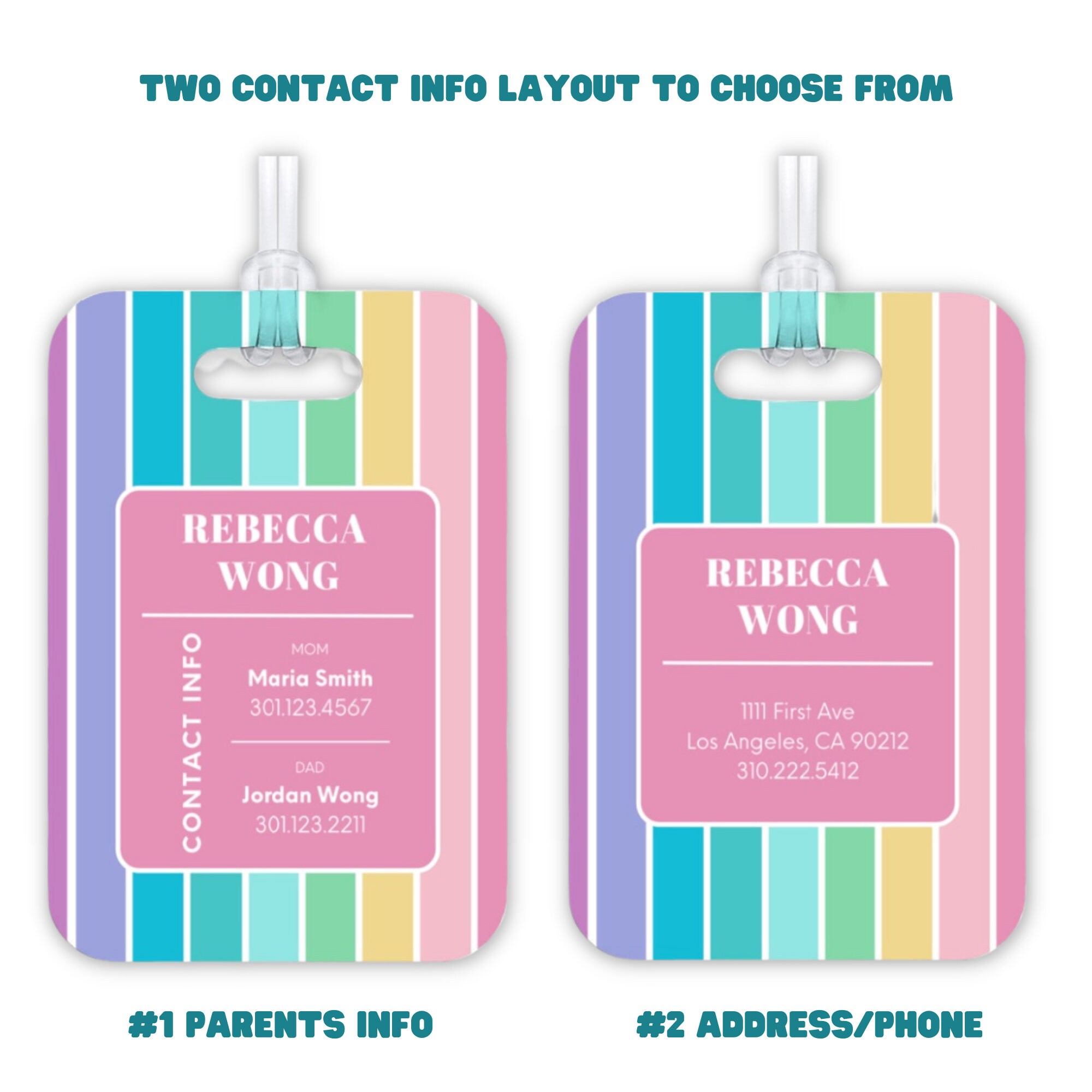 Personalized Kids Bag Tag for Back to School | Name Tag for Backpack ...