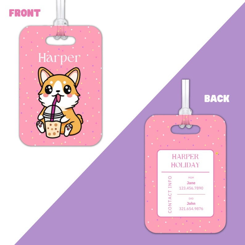 Personalized Kids Bag Tag for Back to School Name Tag for Backpack ...