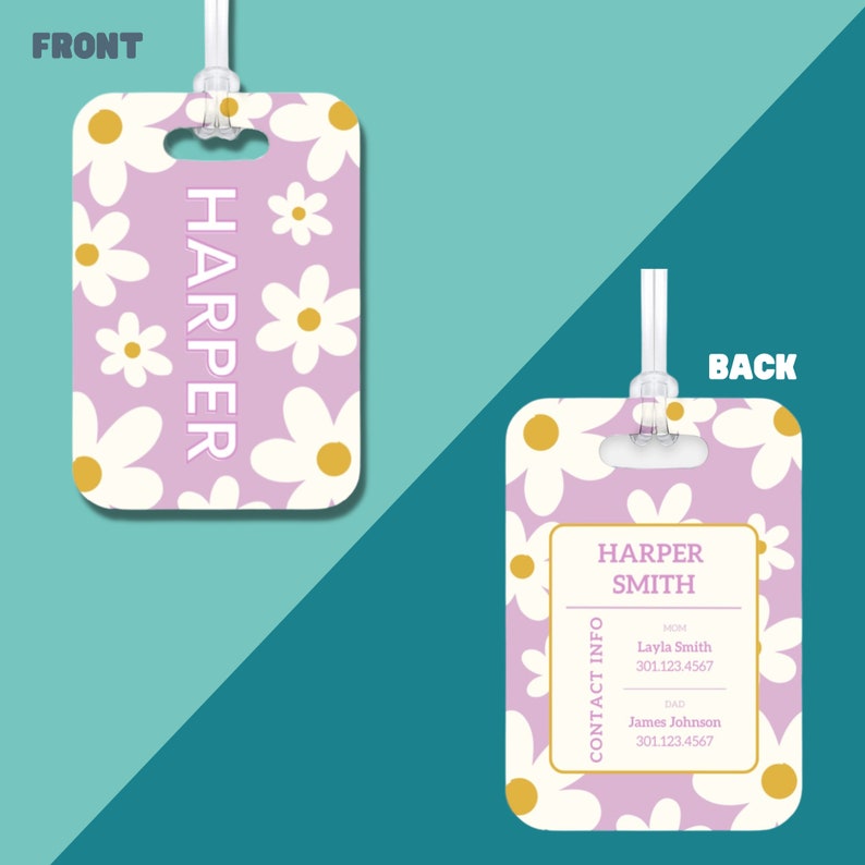 Personalized Kids Bag Tag for School Bag or Summer Camp Bag. Diaper Bag ...