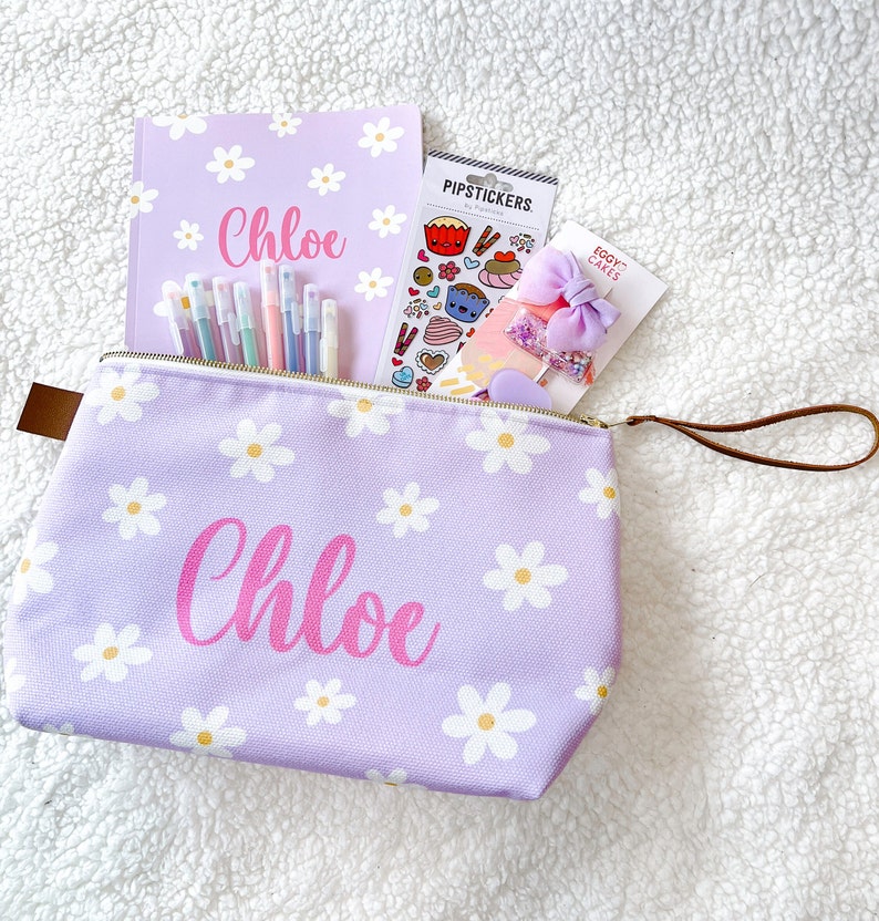 Personalized Pouch for Girls Custom Makeup Bag School Supplies Bag ...