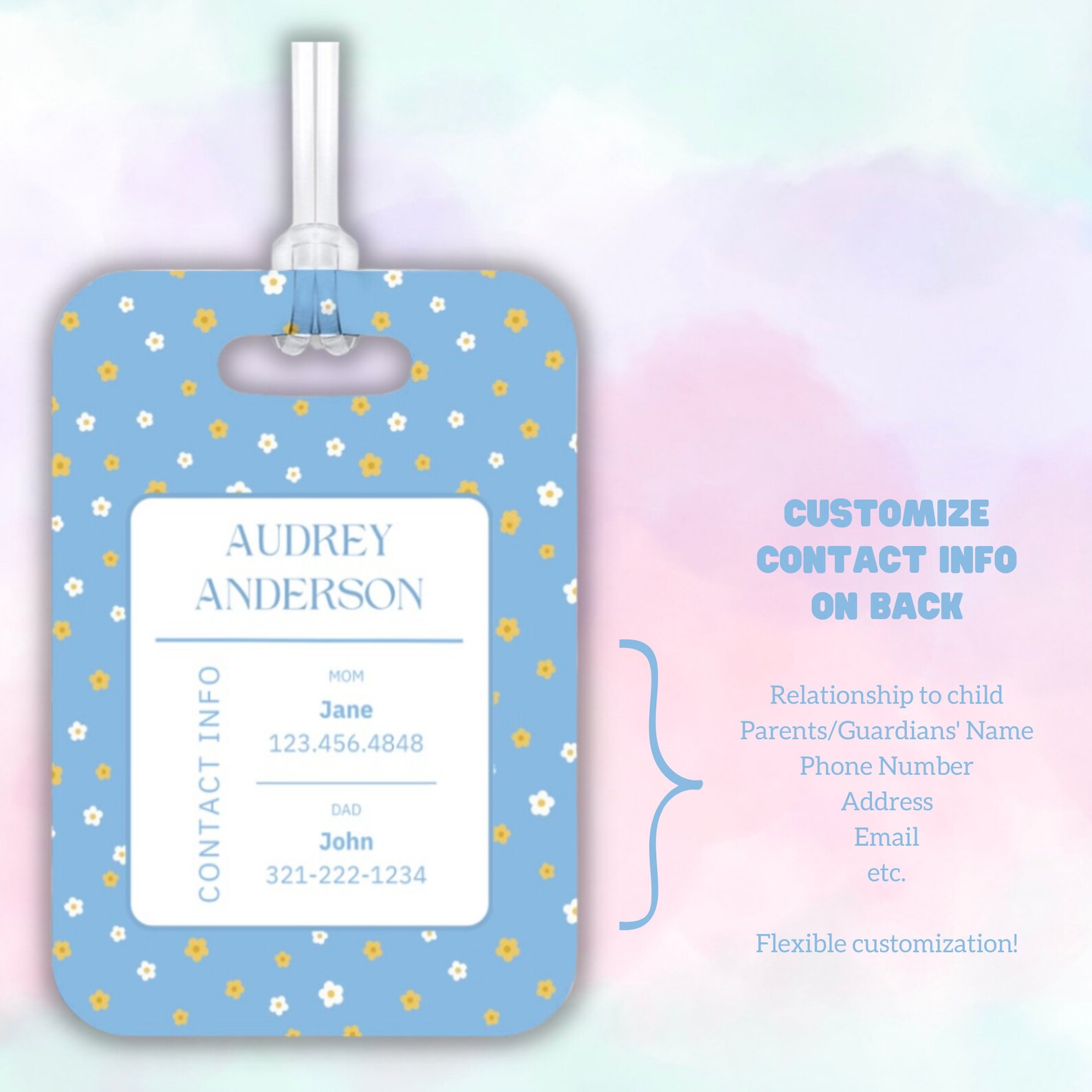 Personalized Kids Bag Tag for Back to School | Name Tag for Backpack ...