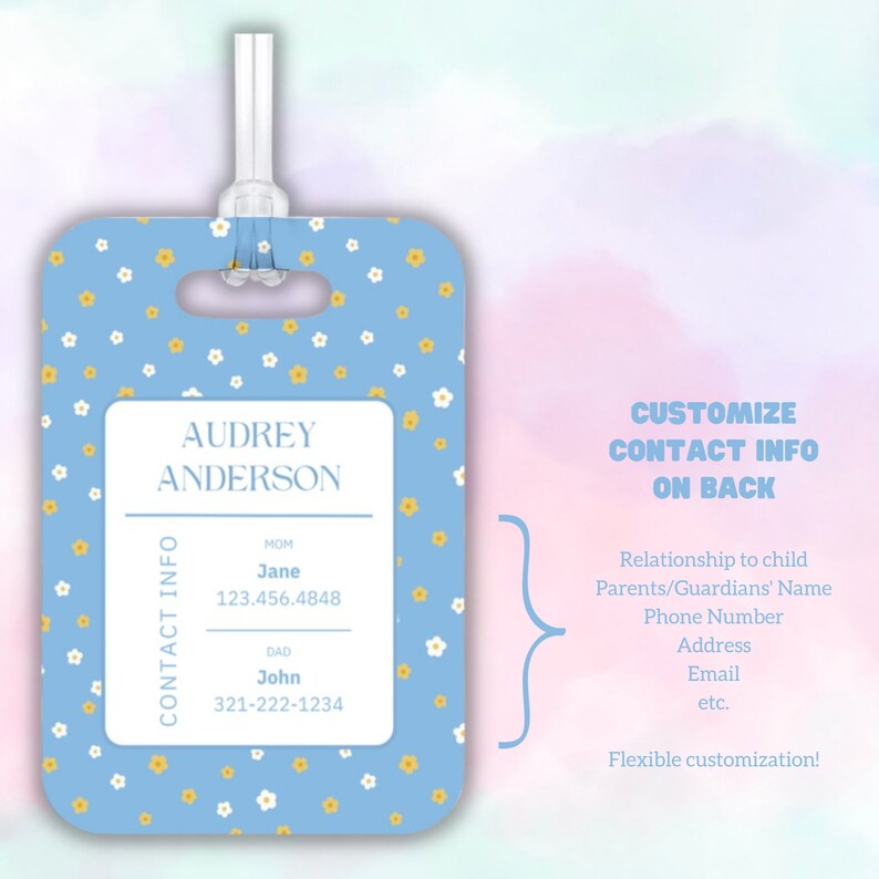 Personalized Kids Bag Tag for Back to School | Name Tag for Backpack ...