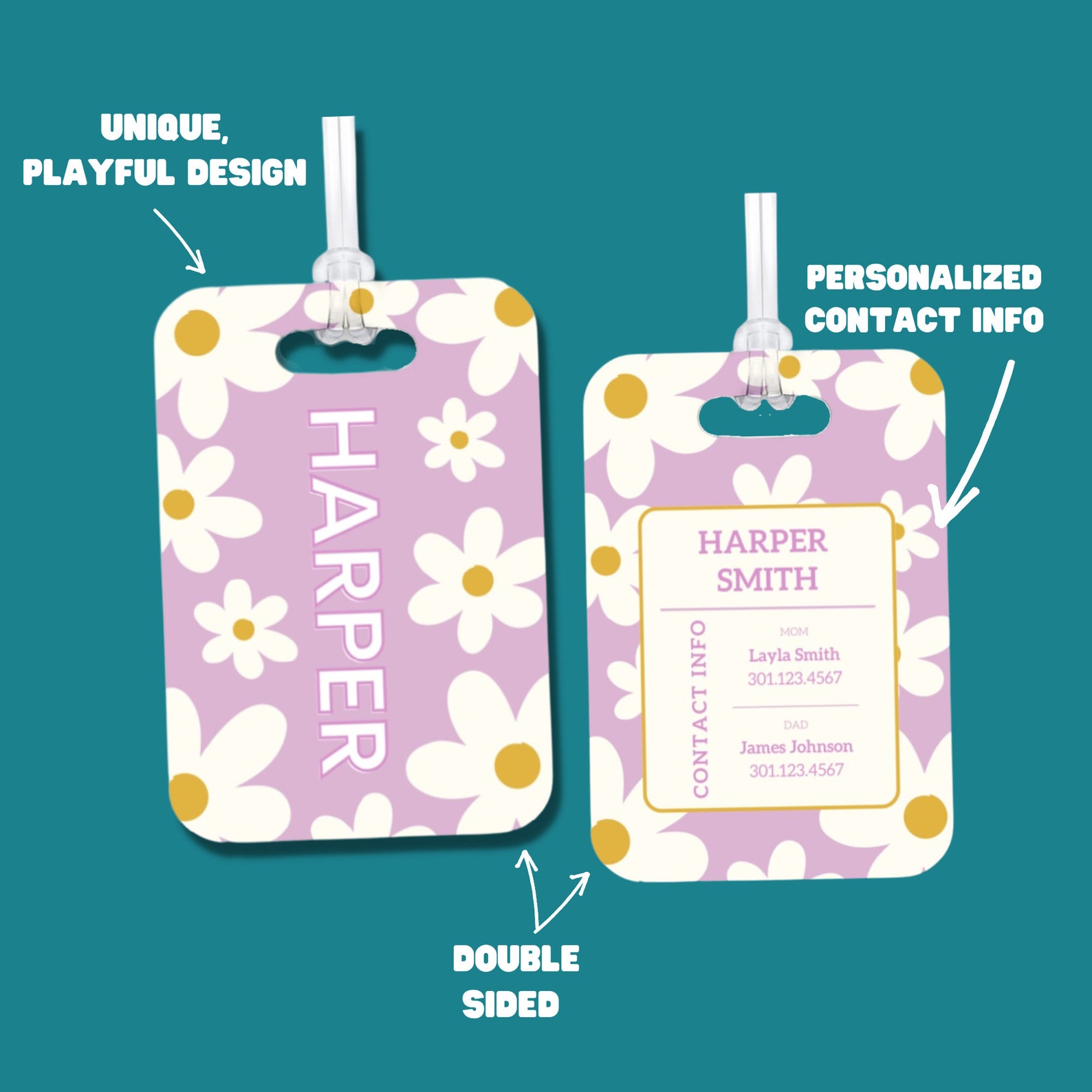 Personalized Kids Bag Tag for School Bag or Summer Camp Bag. Diaper Bag ...