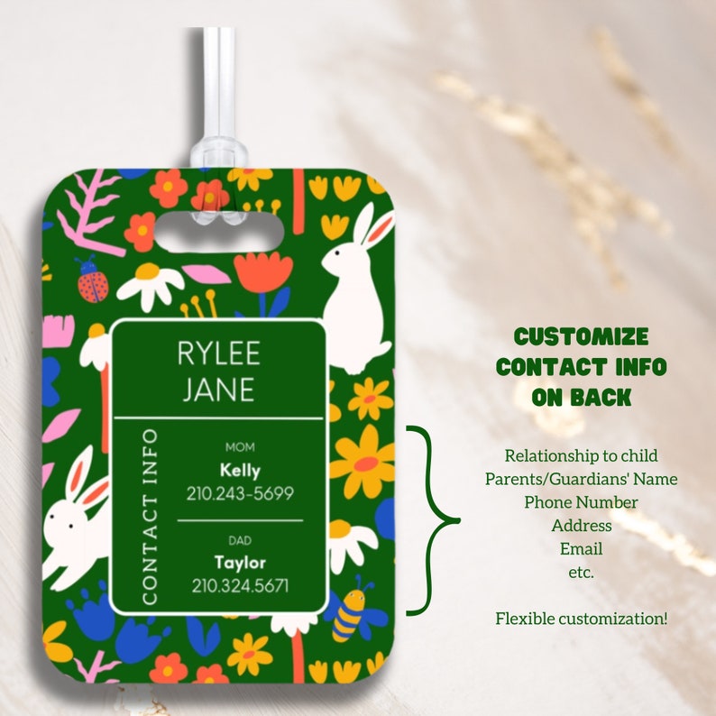 Personalized Kids Bag Tag for Back to School | Name Tag for Backpack ...