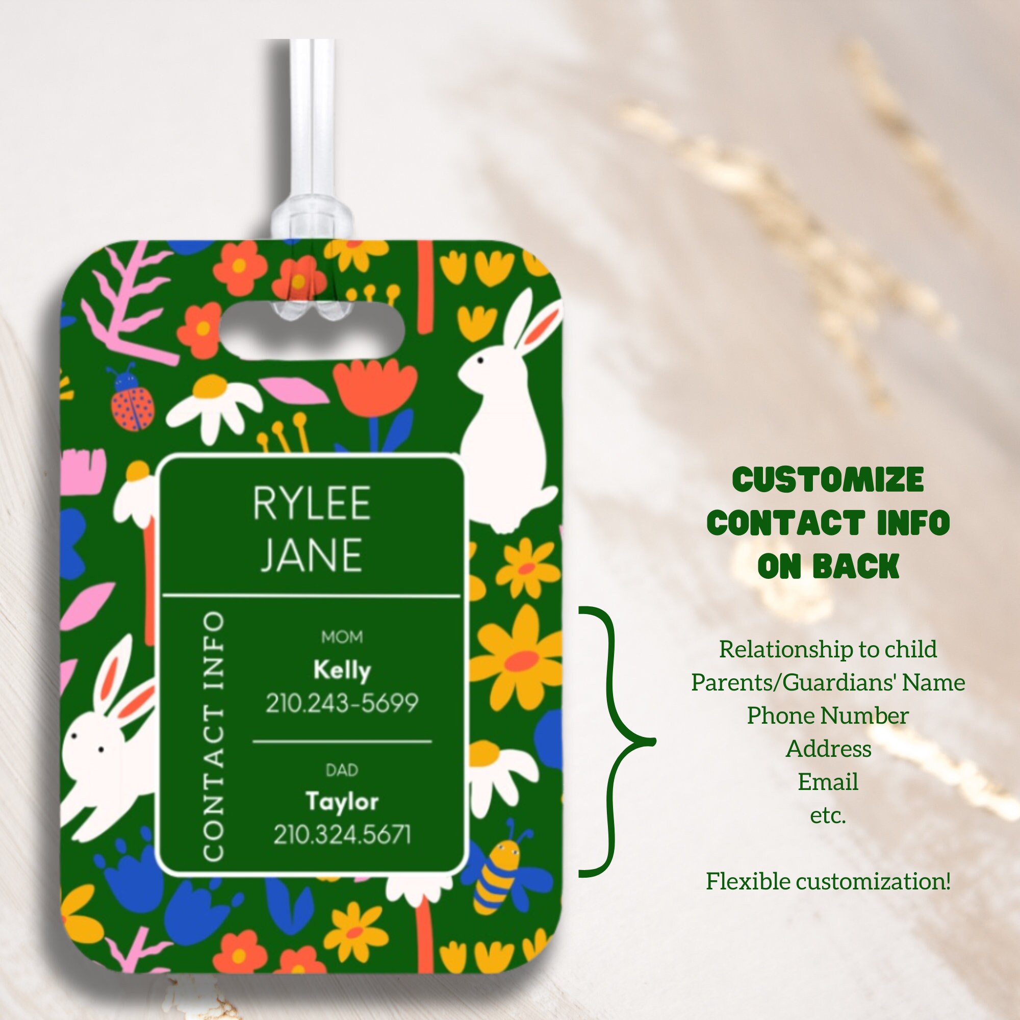 Personalized Kids Bag Tag for Back to School | Name Tag for Backpack ...