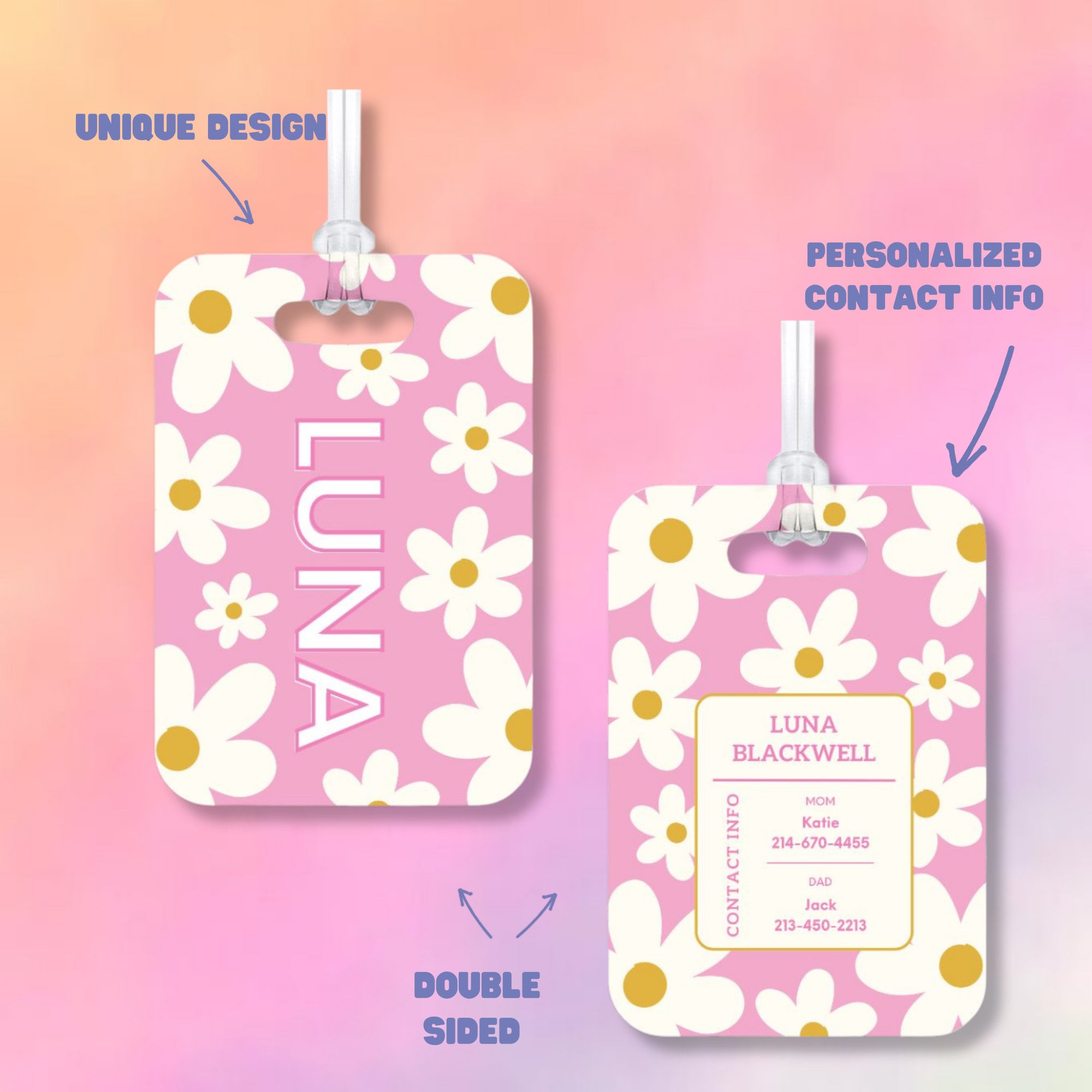 Personalized Diaper Bag Tag for Daycare, Custom Luggage Tag for Kids ...
