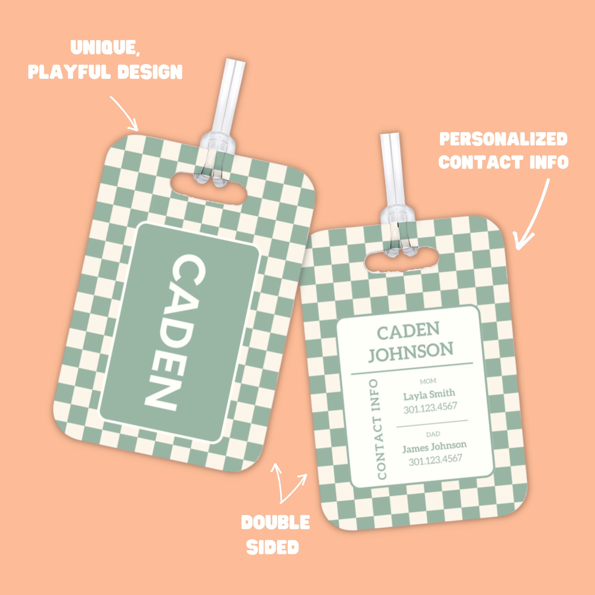 Personalized Kids Bag Tag for Back to School | Name Tag for Backpack ...